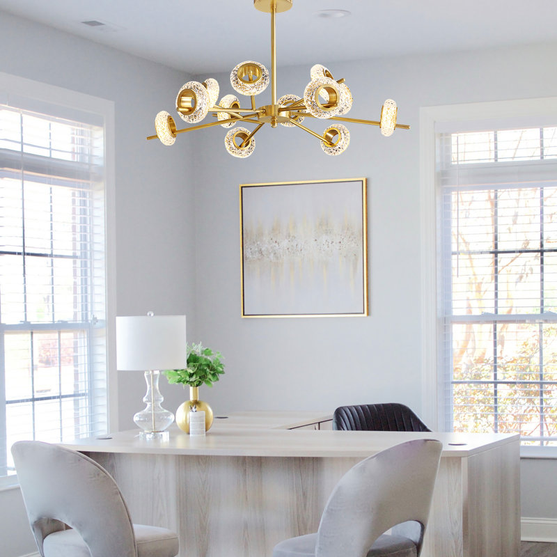 Mercer41 Joosep 34" 12-Lights Sputnik Sphere Chandelier with LED Light Kit & Reviews | Wayfair